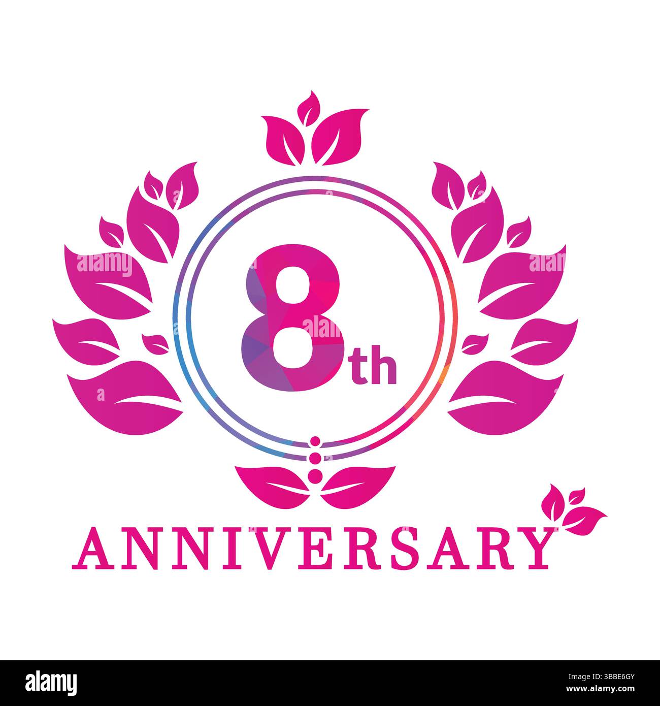 8 year anniversary vector banner template. 8 years Anniversary logo ...
