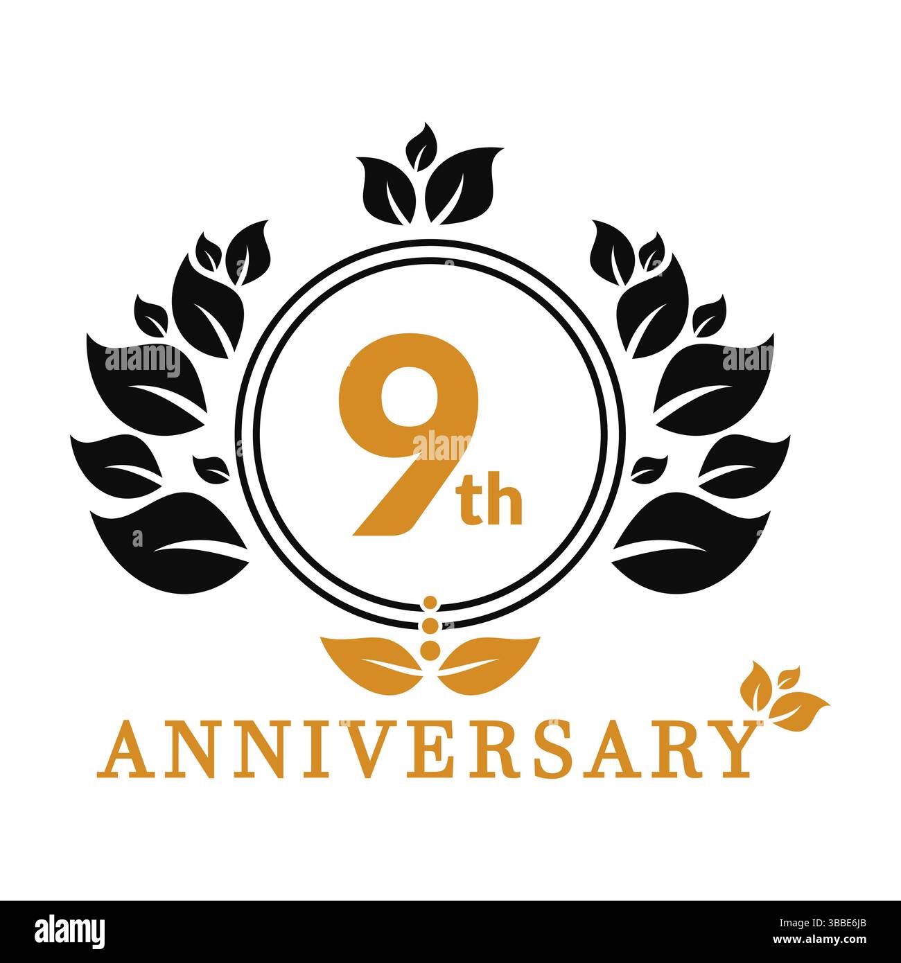 9 year anniversary vector banner template. 9 years Anniversary logo ...