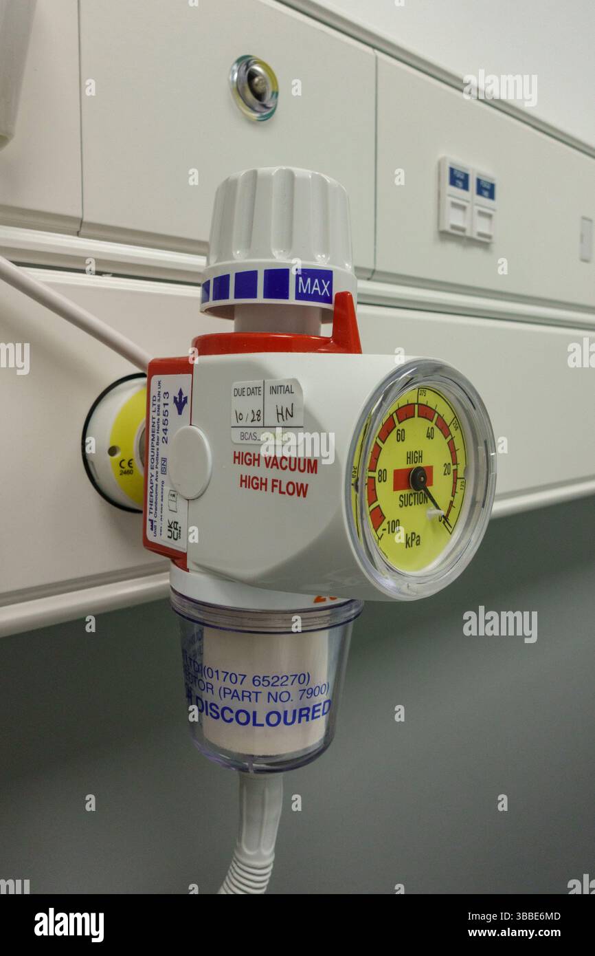A high vacuum high flow air flow device mounted to the central medical ...