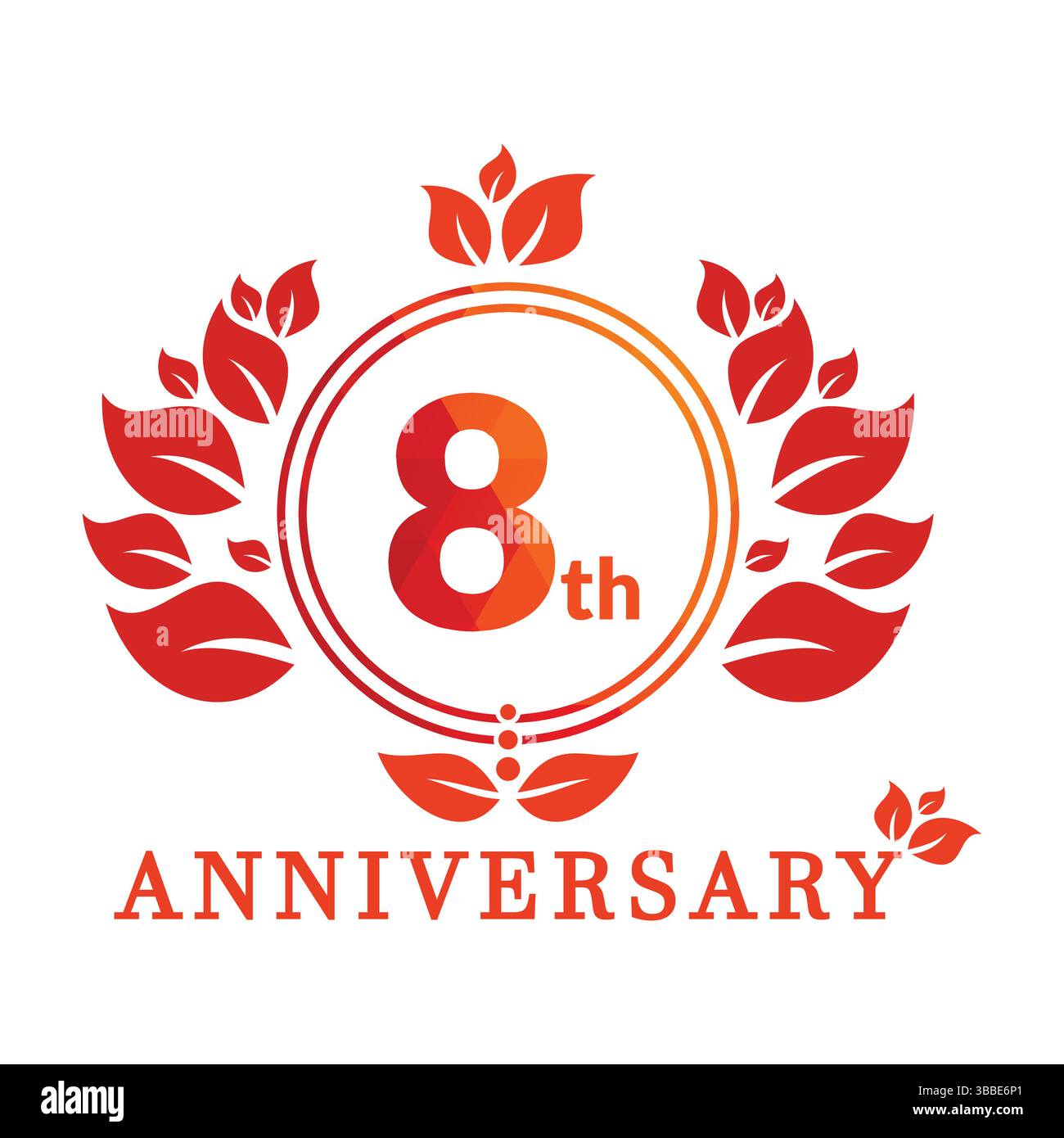 8 year anniversary vector banner template. 8 years Anniversary logo ...