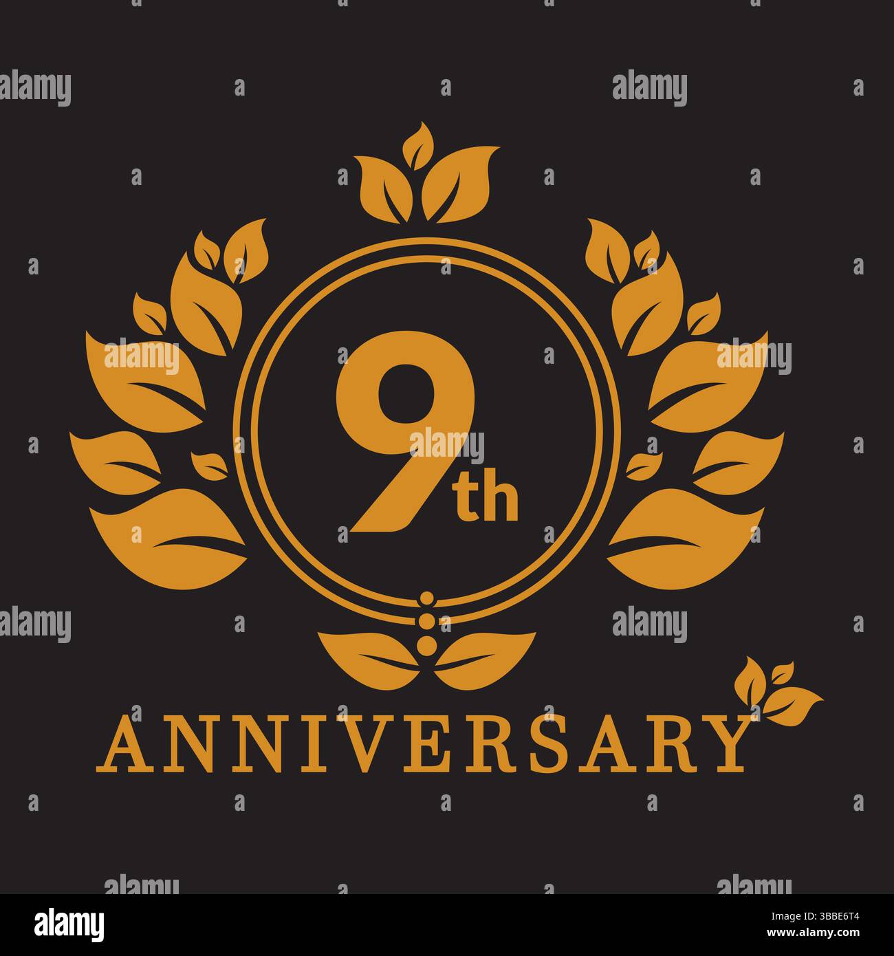 9 year anniversary vector banner template. 9 years Anniversary logo ...
