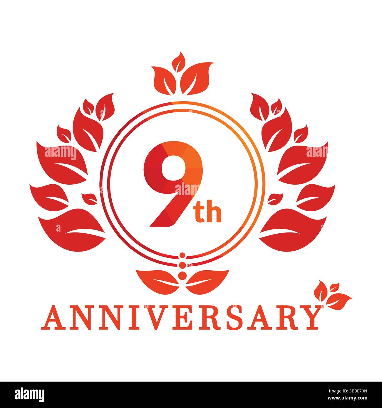 9 year anniversary vector banner template. 9 years Anniversary logo ...