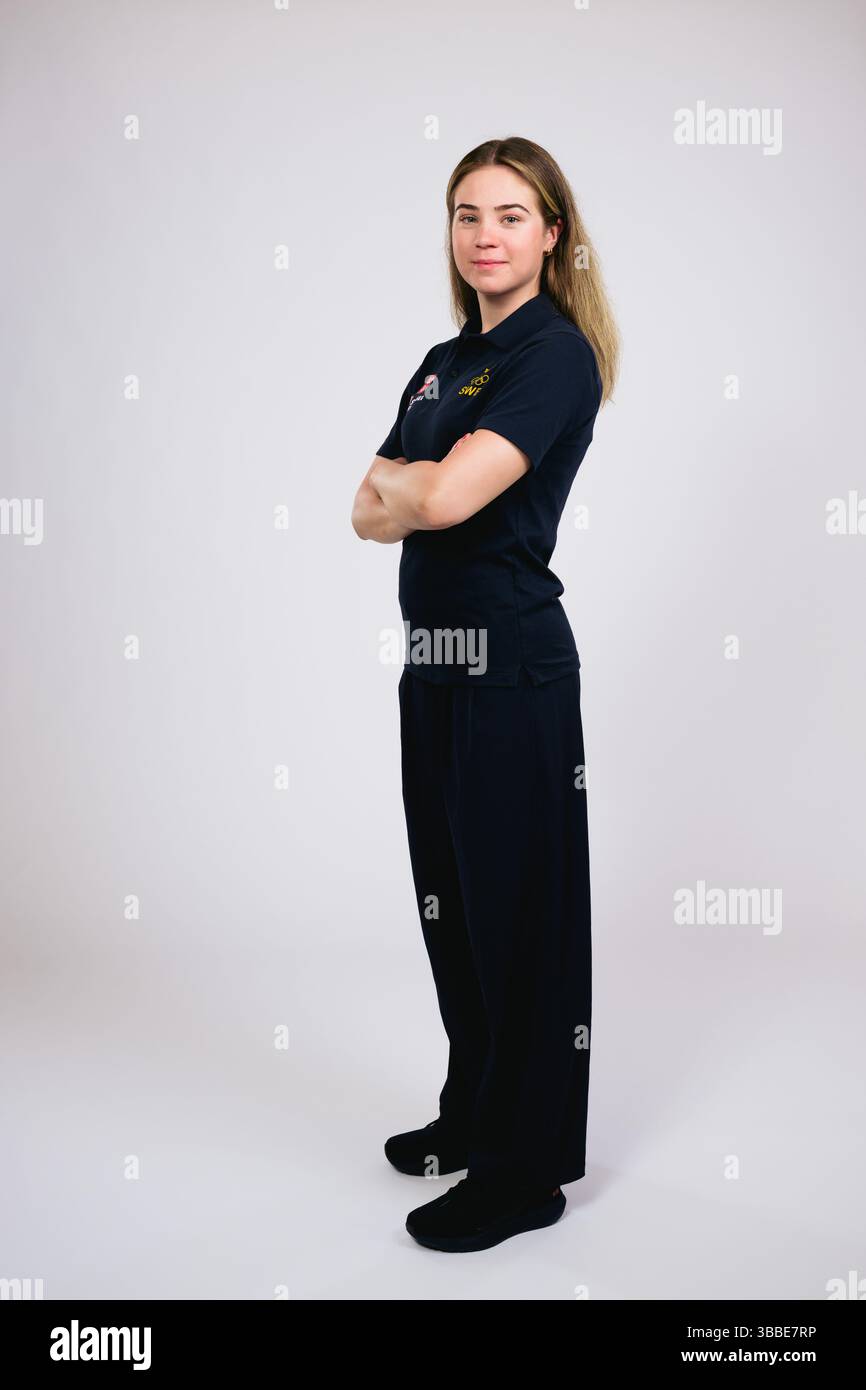 Biathlon athlete Sara Andersson of, Sweden. , . poses for a portrait ...