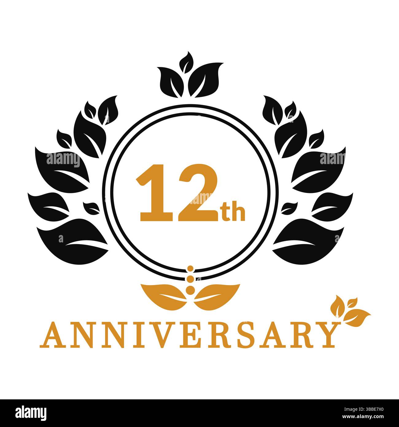 12 year anniversary vector banner template. 12 years Anniversary logo ...