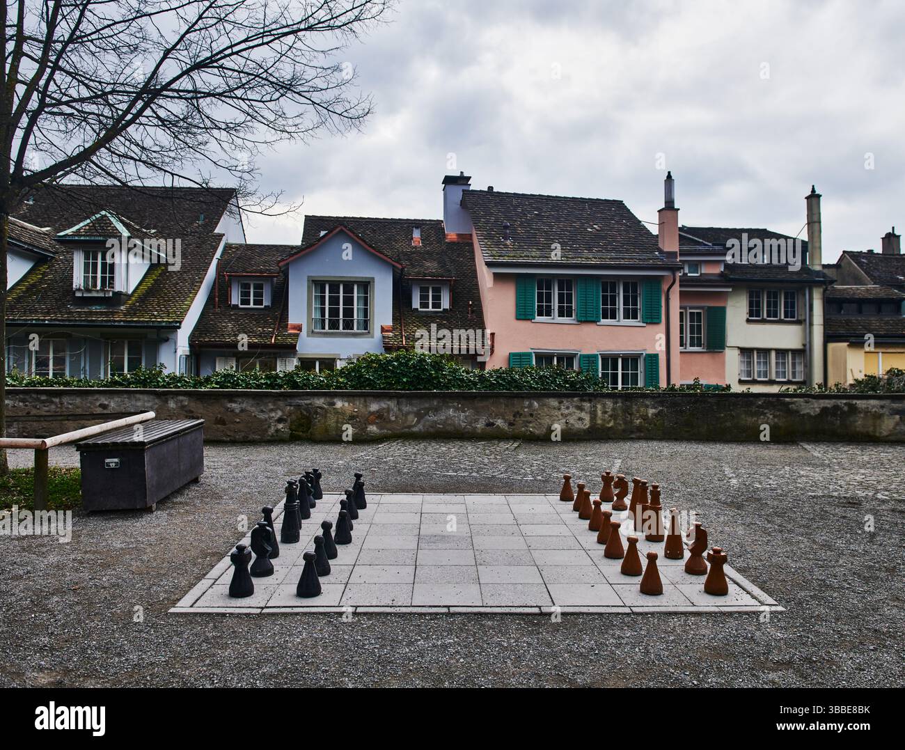 Giant chess board in Old town, Zurich, Switzerland, Europe Stock Photo ...