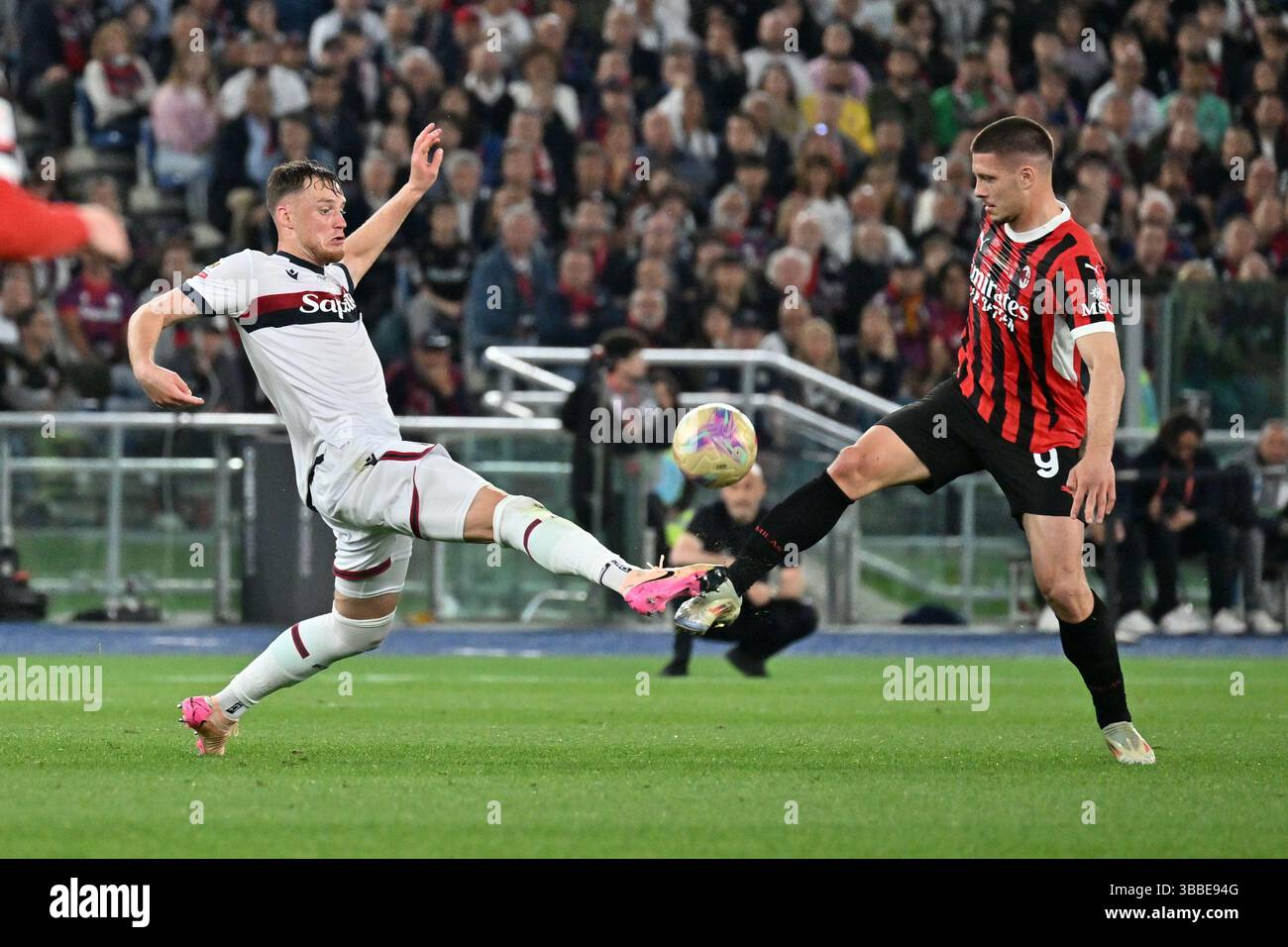 Roma, Italy. 14th May, 2025. Sam Beukema during the Italian Cup Final ...