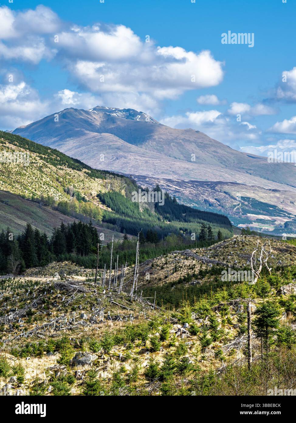 Mountains over Loch Tay, River Dochart, Road A85, Perthshire, Scotland ...