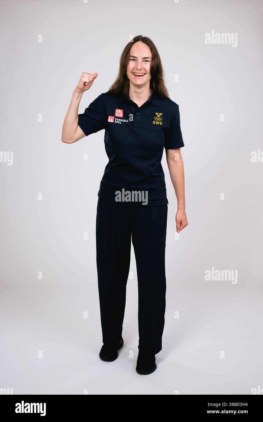 Biathlon athlete Ella Halvarsson of, Sweden. , . poses for a portrait ...