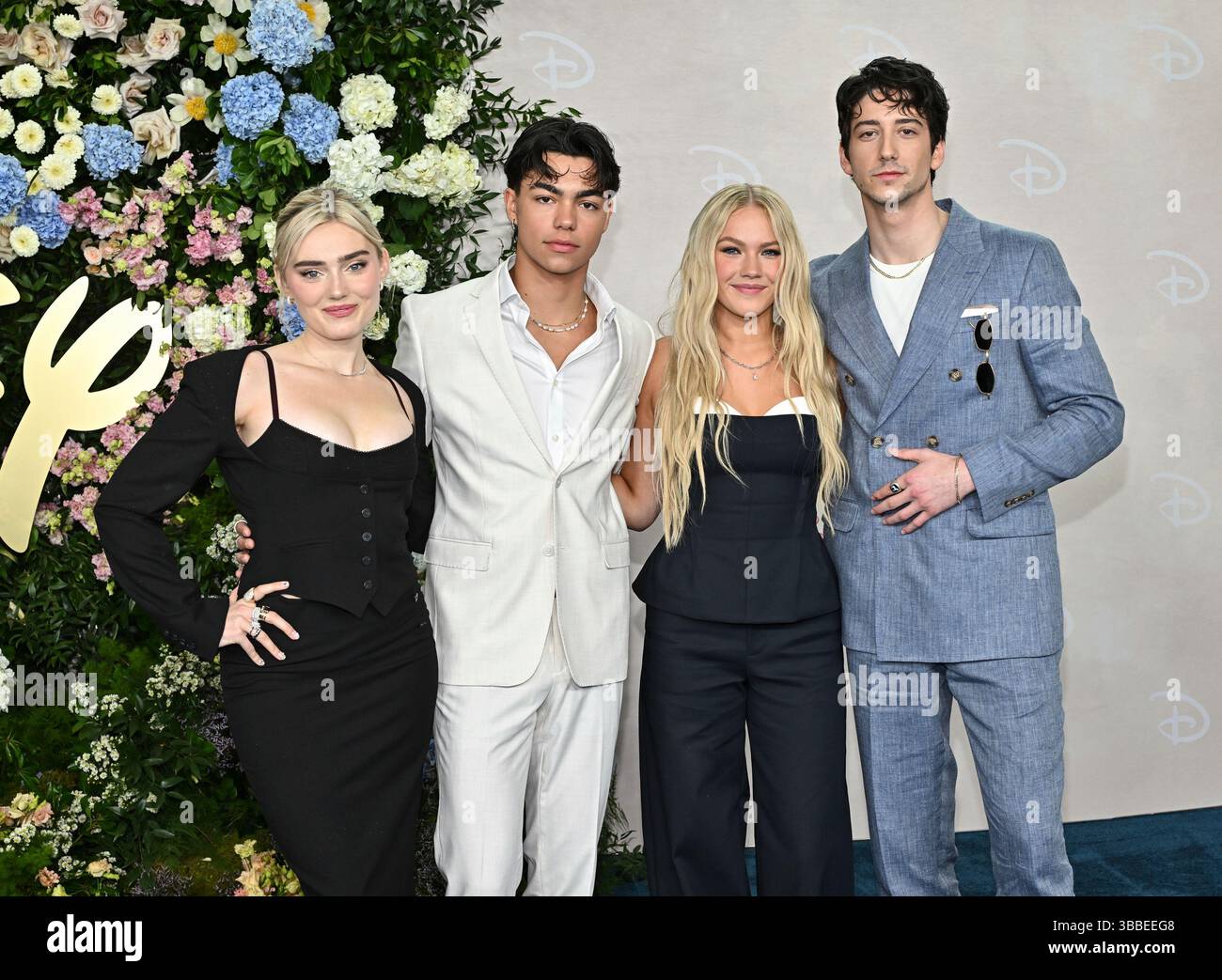 Meg Donnelly, left, Malachi Barton, Freya Skye and Milo Manheim attend ...