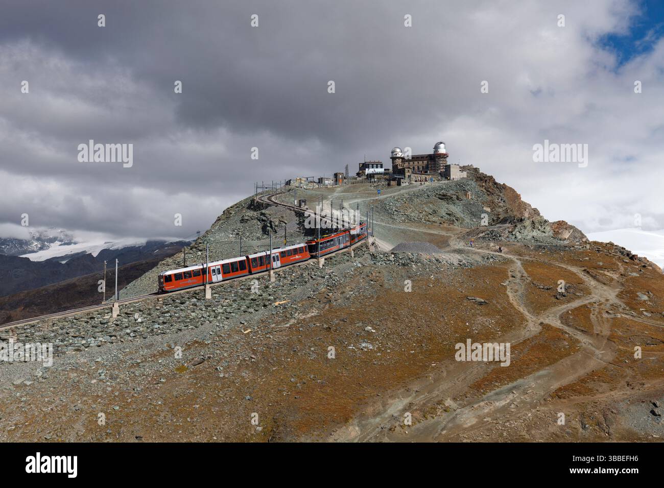 Gornergrat Gotthard Bahn / Gornergrat Railway train departing from ...