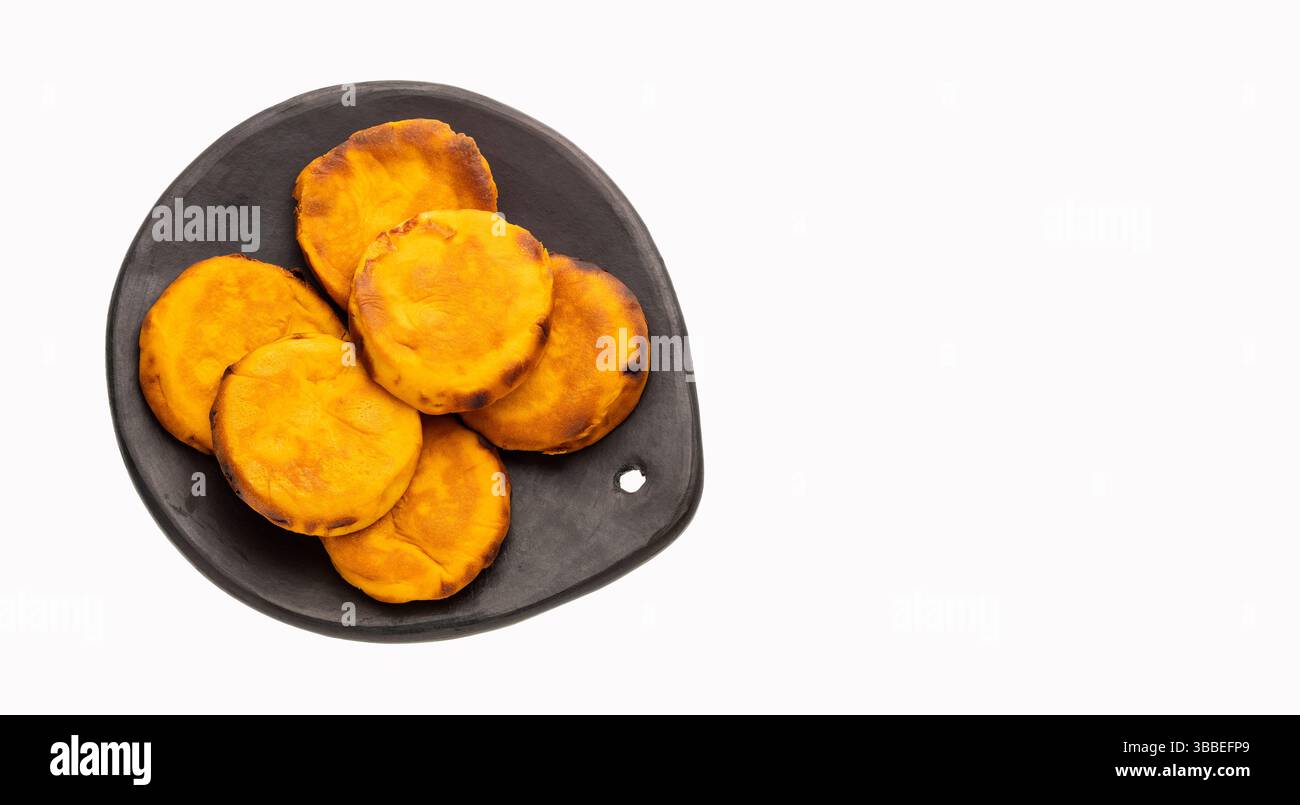 Delicious grilled arepa from Boyaca - Traditional Colombian food Stock ...