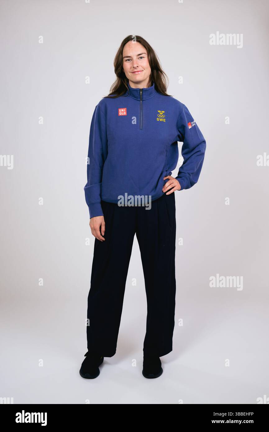 Biathlon athlete Ella Halvarsson of, Sweden. , . poses for a portrait ...