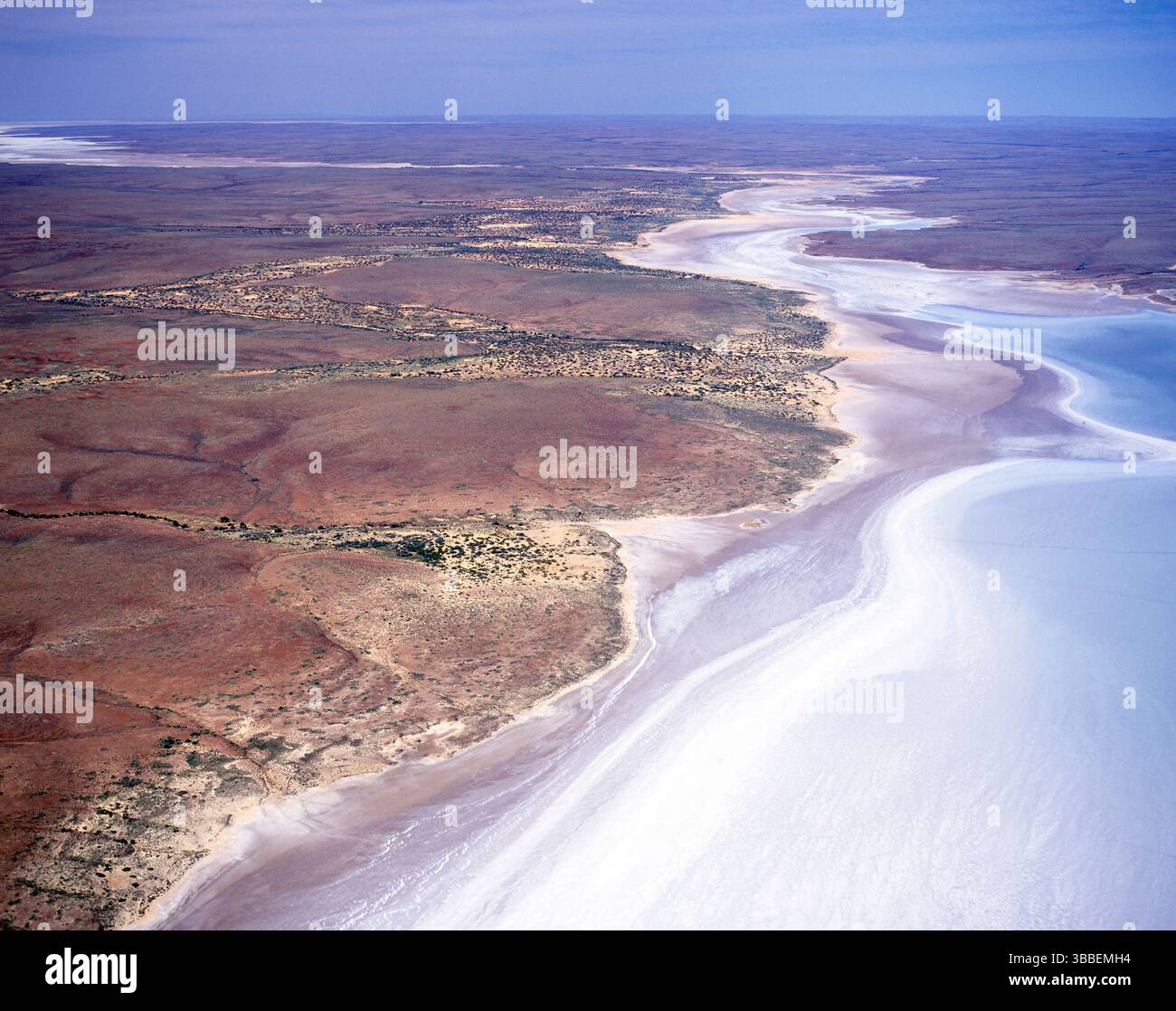 Aerial view of Lake Torrens, a salt lake in the remote north of South ...
