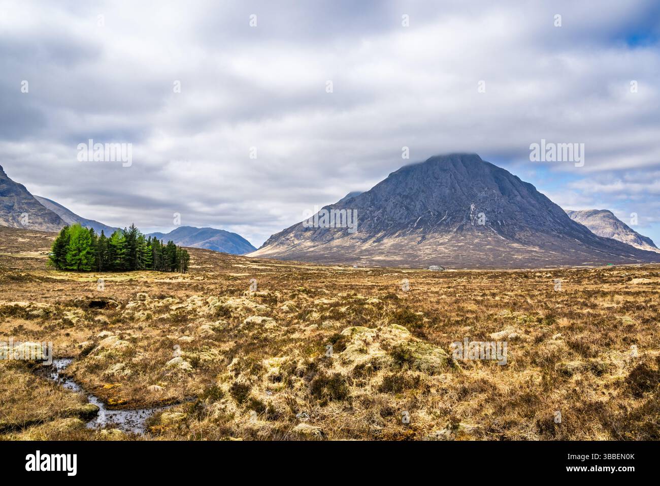 Mountains and Moors over Glen Etive Valley, Glencoe, Highlands ...