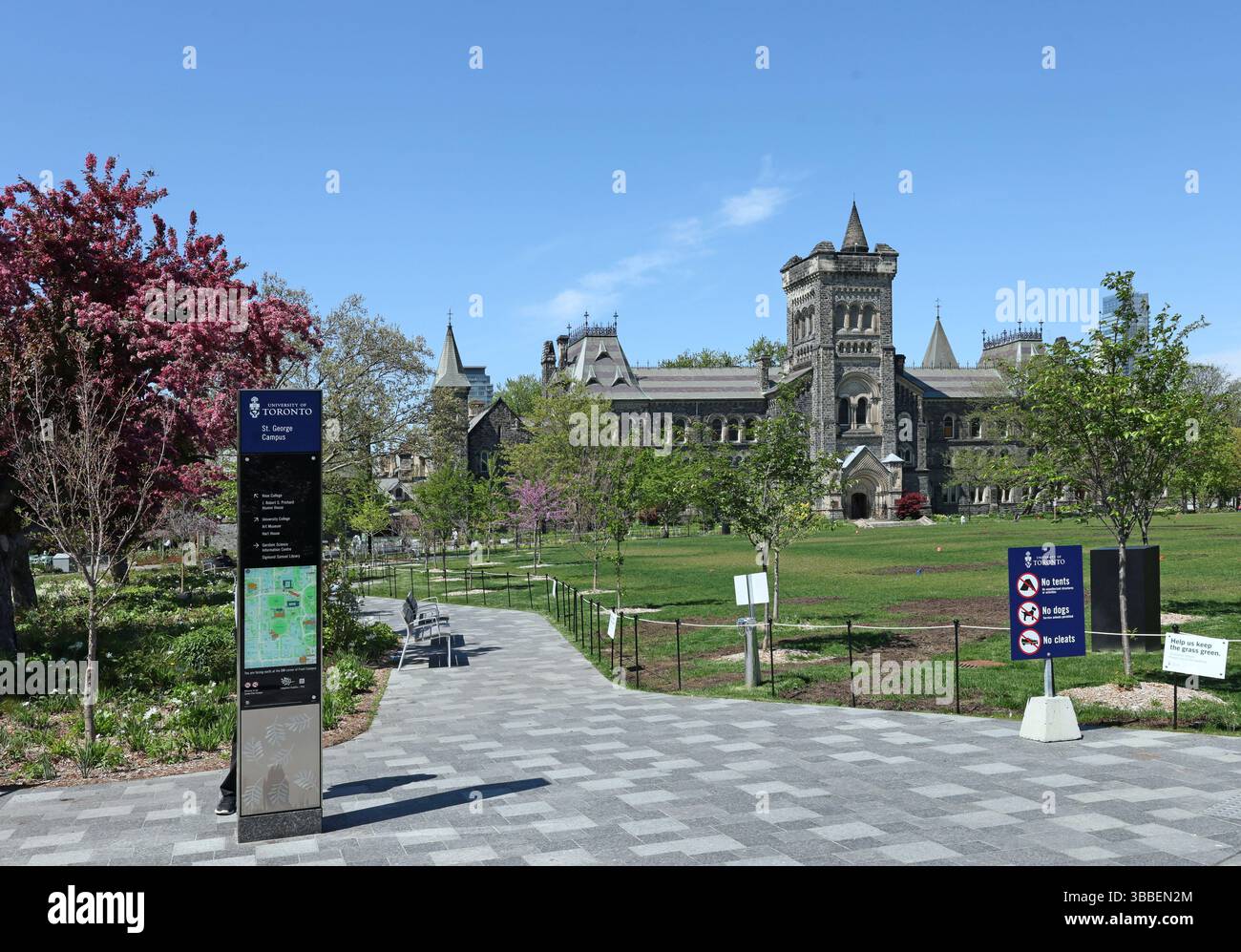 University of Toronto downtown campus with map and direction sign and ...