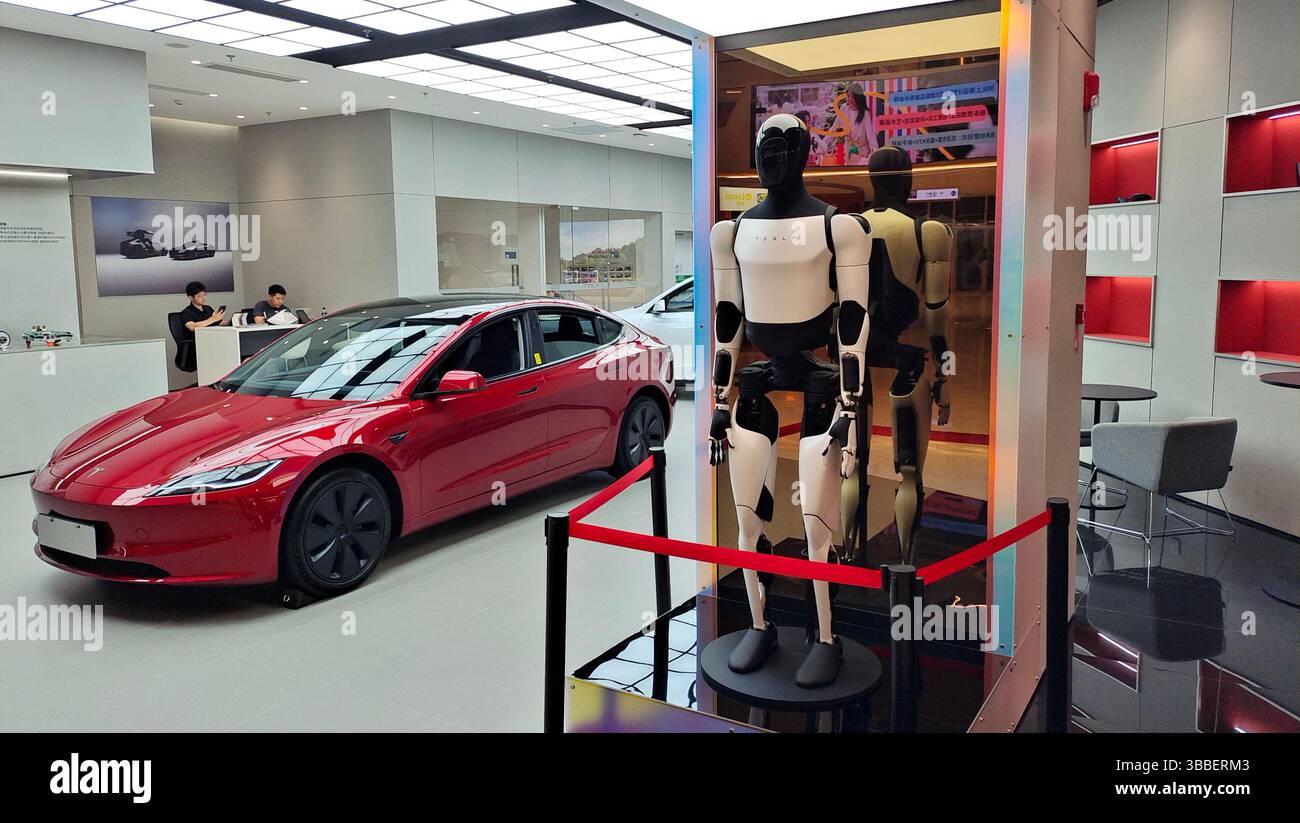 SHANGHAI, CHINA - MAY 15, 2025 - The Tesla humanoid robot Optimus Gen-2 ...