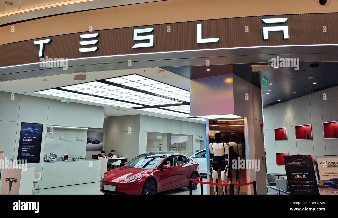 SHANGHAI, CHINA - MAY 15, 2025 - The Tesla humanoid robot Optimus Gen-2 ...