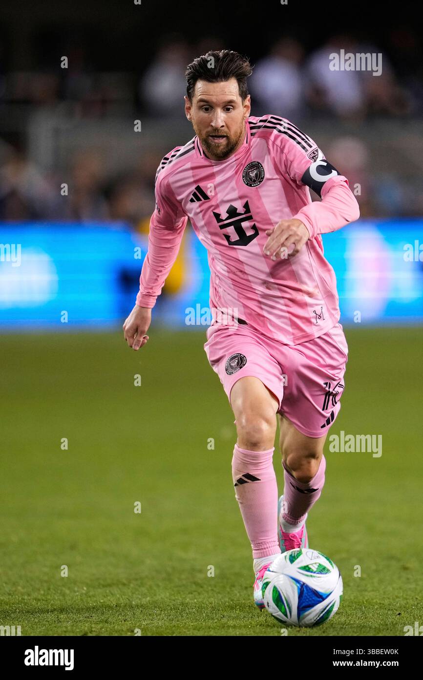 Inter Miami midfielder Lionel Messi moves the ball during the second ...