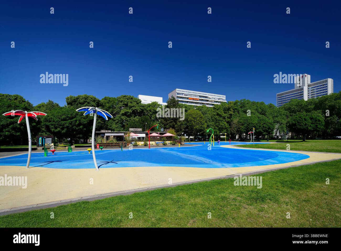 Cologne, Germany May 13 2025:The still deserted water playground on ...
