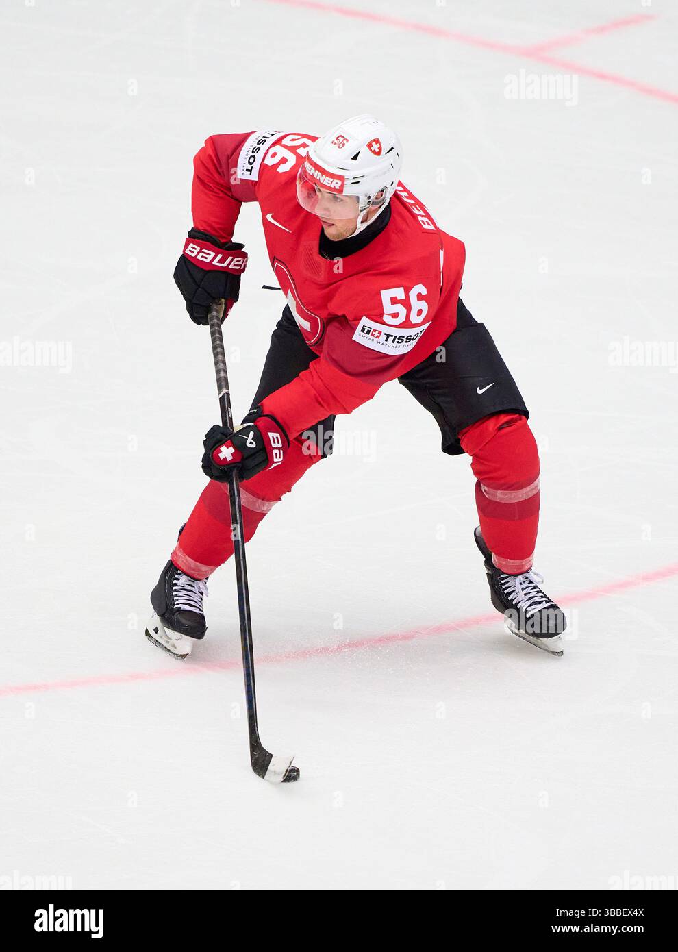 Tim Berni #56 of Switzerland in the preliminary round match SWITZERLAND ...