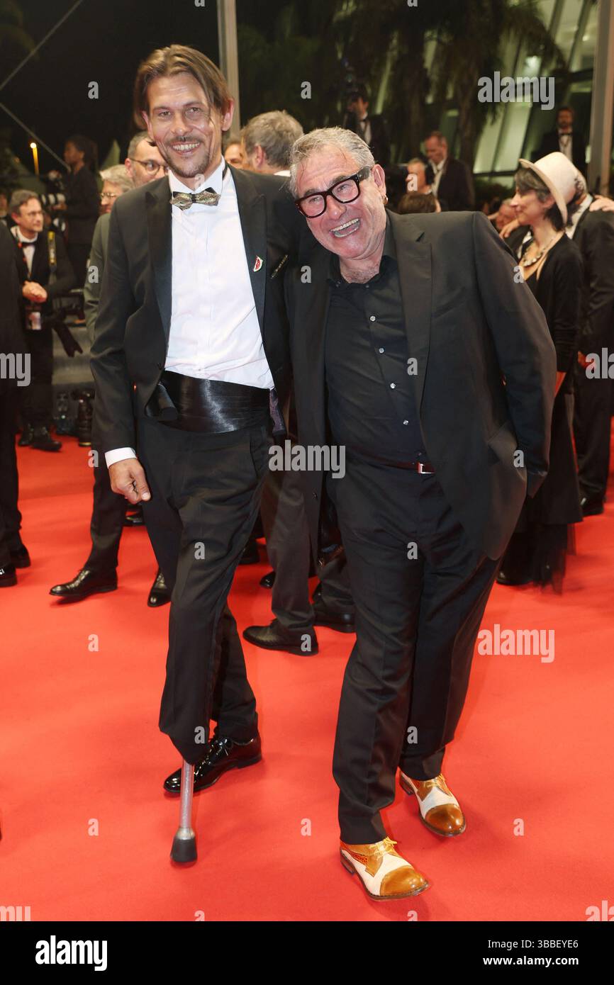 Cannes, France. 15th May, 2025. Tonin Janvier and Sergi Lopez attend ...