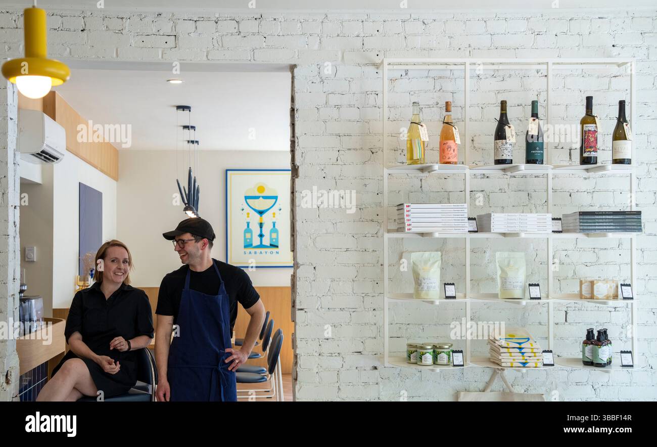 Montreal, Canada. 15th May, 2025. Sabayon owners Marie-Josee Beaudoin ...