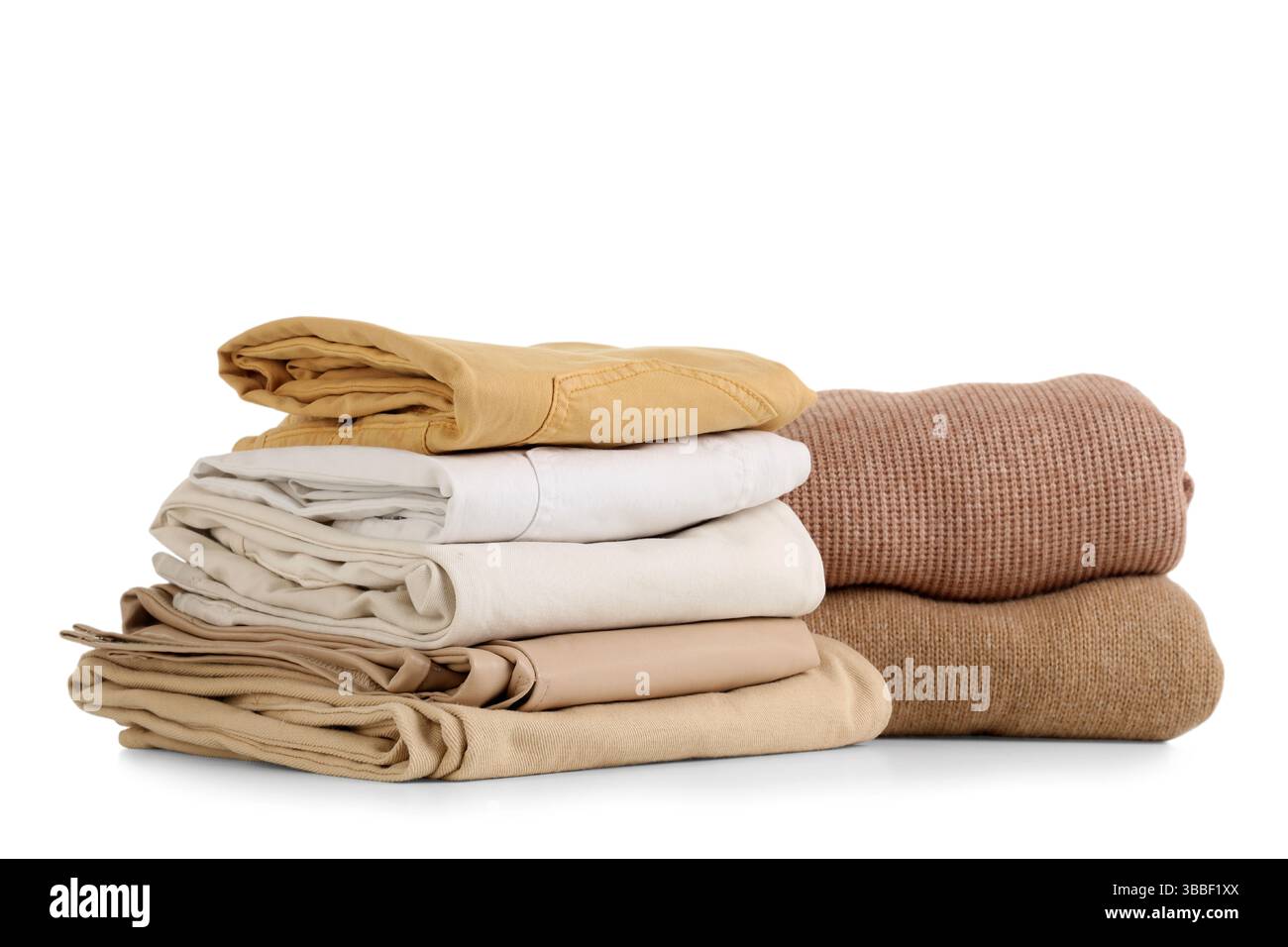 Stacks clean laundry on Cut Out Stock Images & Pictures - Alamy