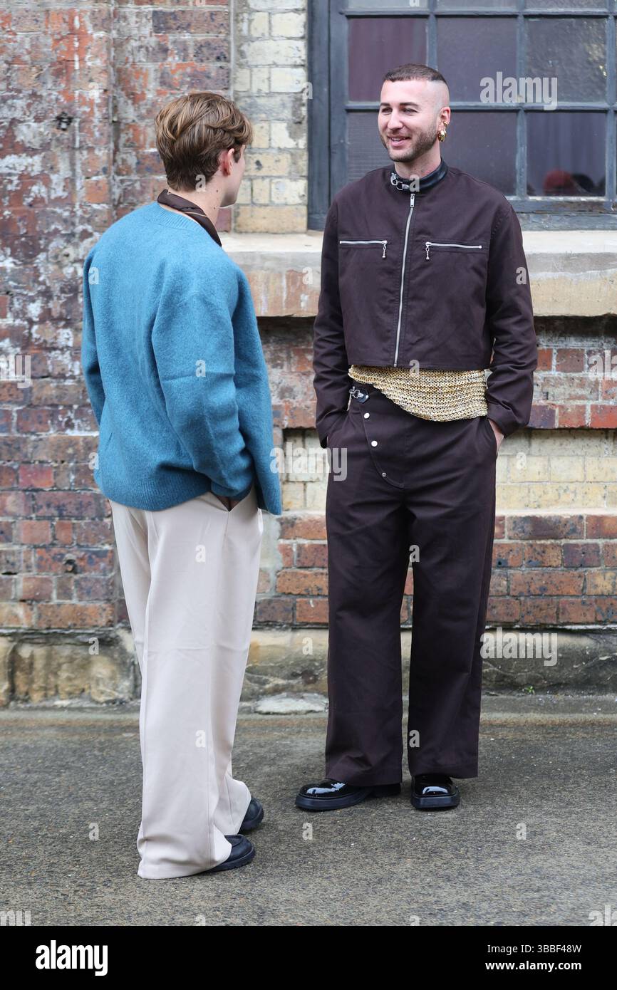 Sydney, Australia, 15 May, 2025. ModelS pose outside Carriageworks during the AFC Australian ...