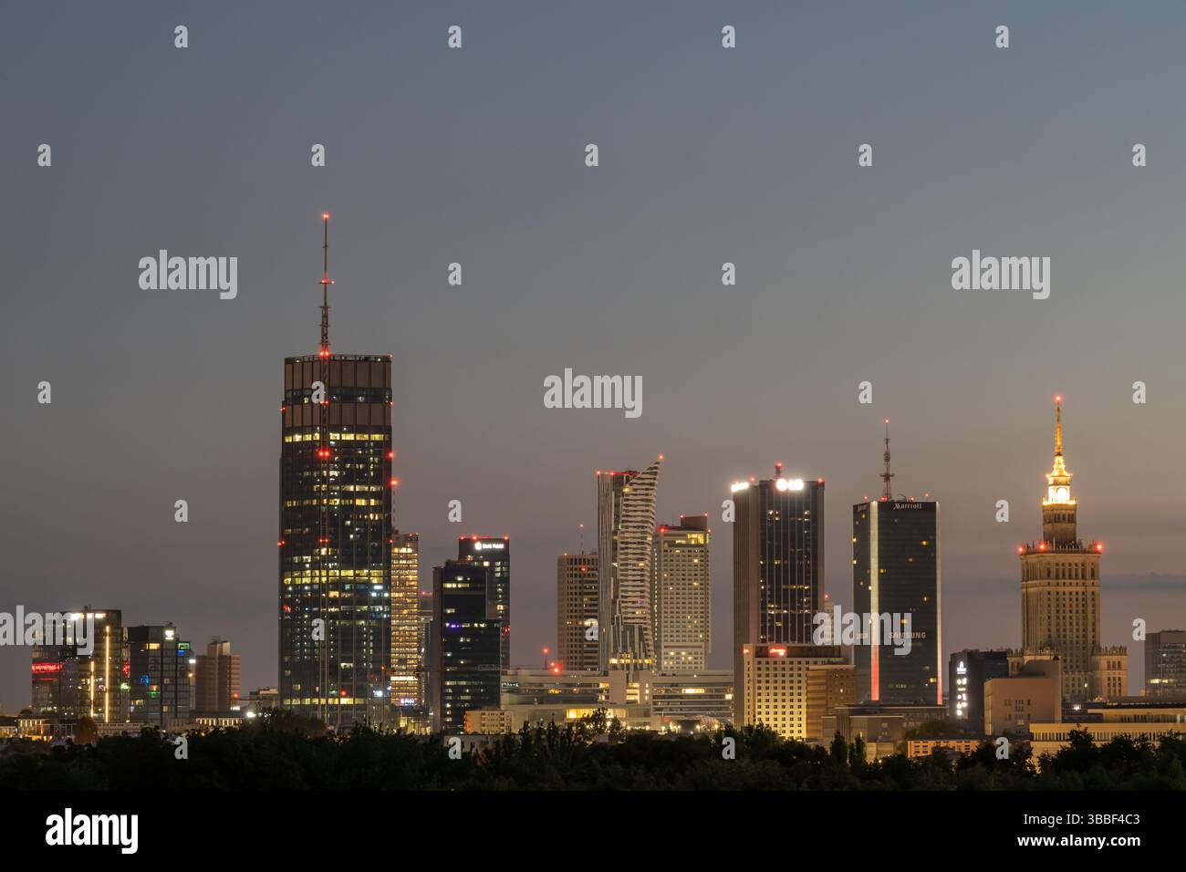 Warsaw, Poland. 17th Aug, 2024. General overview of the illuminated ...