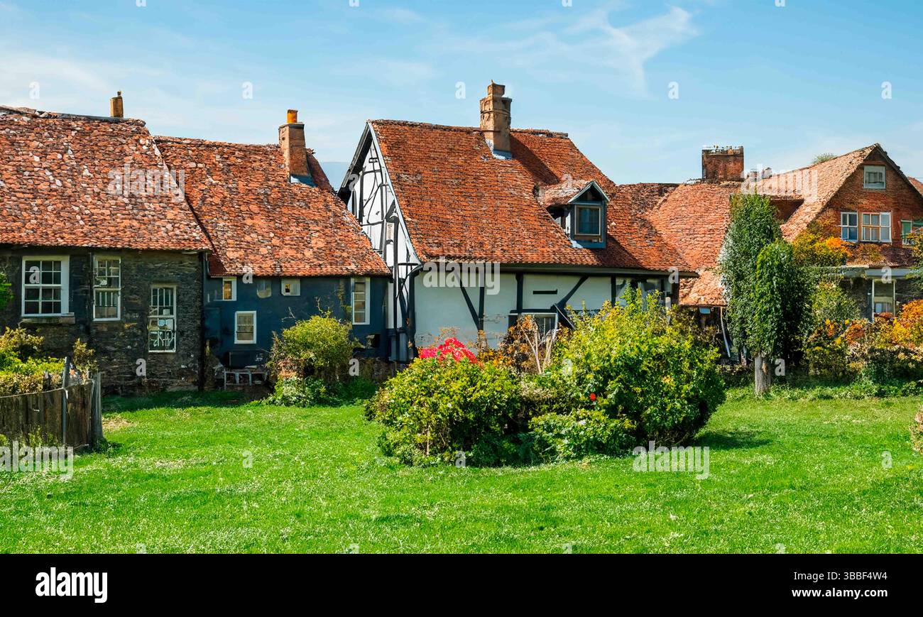 Victorian medieval style village with period style houses Stock Photo ...