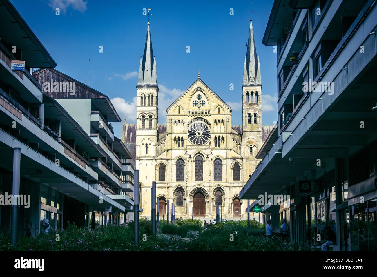 Reims, France, May 15, 2025 The Basilica of Saint-Remi is a medieval ...