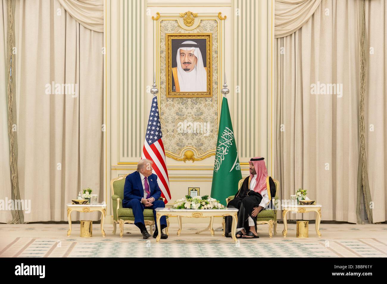 President Donald Trump participates in a coffee ceremony with Saudi ...