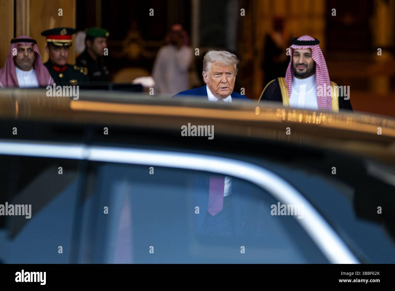 President Donald Trump departs the Royal Court Palace in Riyadh, Saudi ...