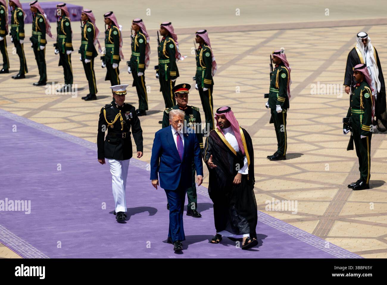President Donald Trump disembarks Air Force One at King Khalid International Airport in Riyadh ...