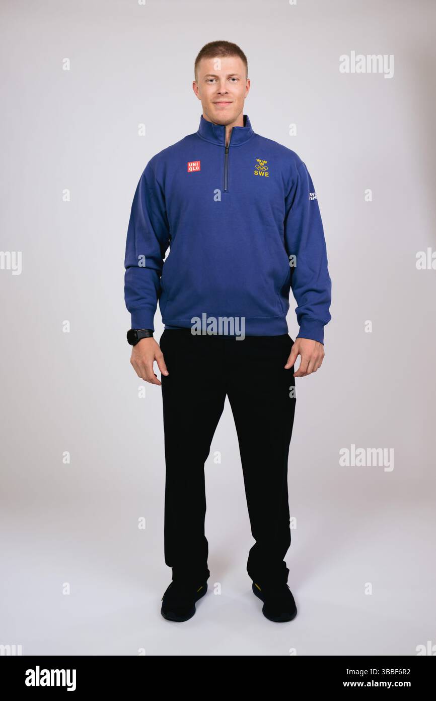 Skicross athlete David Mobärg of, Sweden. , . poses for a portrait ...
