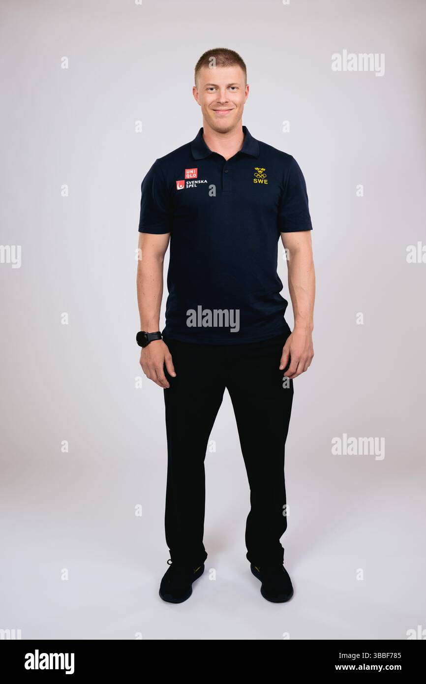 Skicross athlete David Mobärg of, Sweden. , . poses for a portrait ...