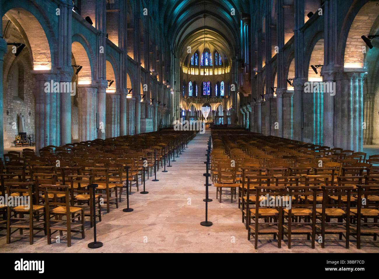 Reims, France, May 15, 2025 The Basilica of Saint-Remi is a medieval ...