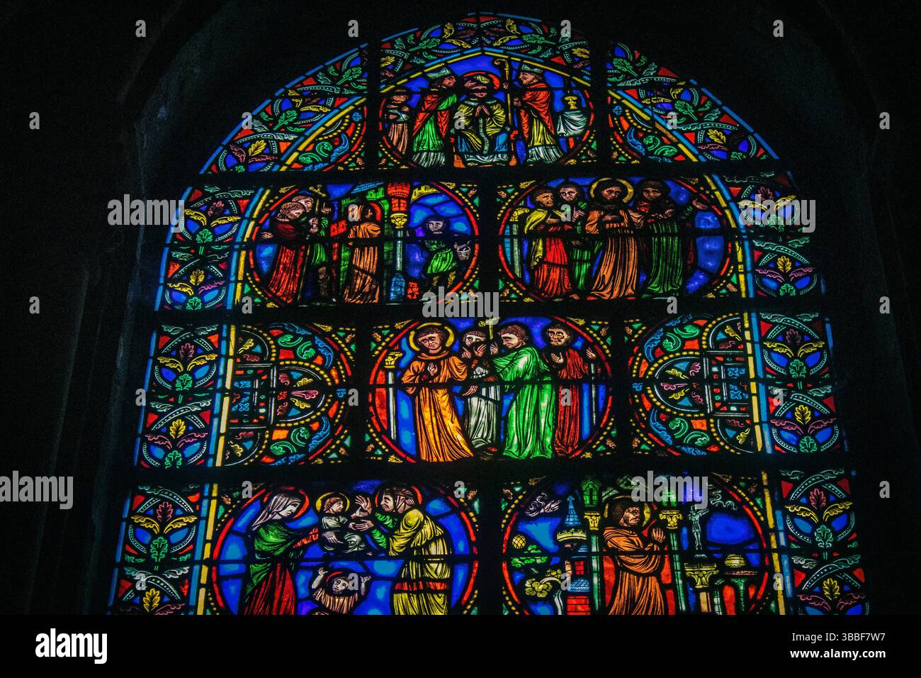 Reims, France, May 15, 2025 The Basilica of Saint-Remi is a medieval ...