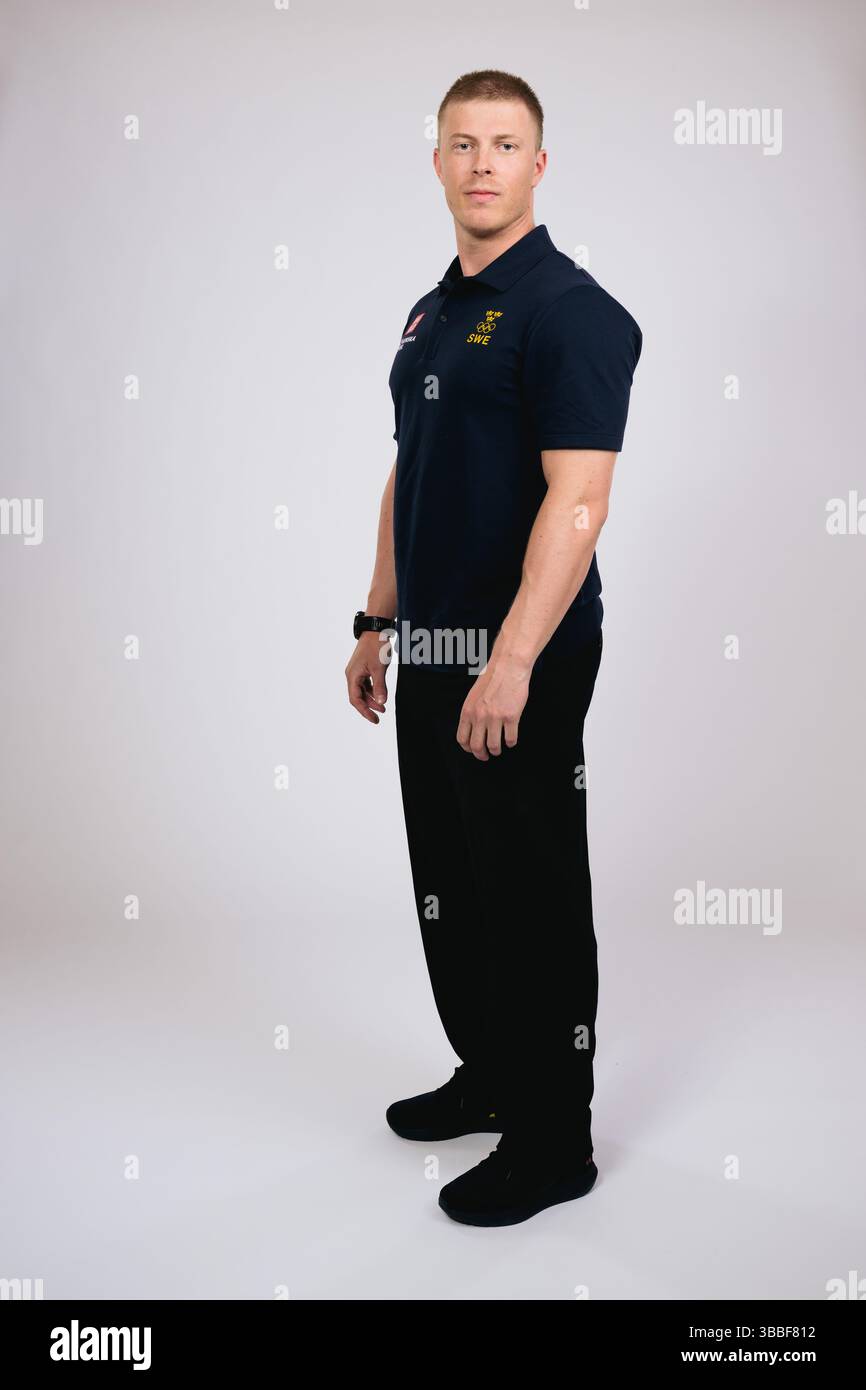 Skicross athlete David Mobärg of, Sweden. , . poses for a portrait ...