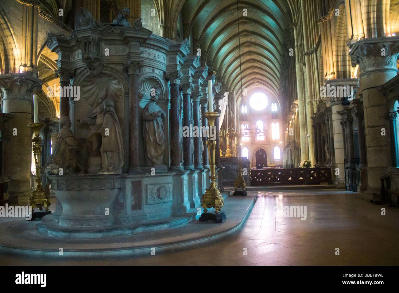 Reims, France, May 15, 2025 The Basilica of Saint-Remi is a medieval ...