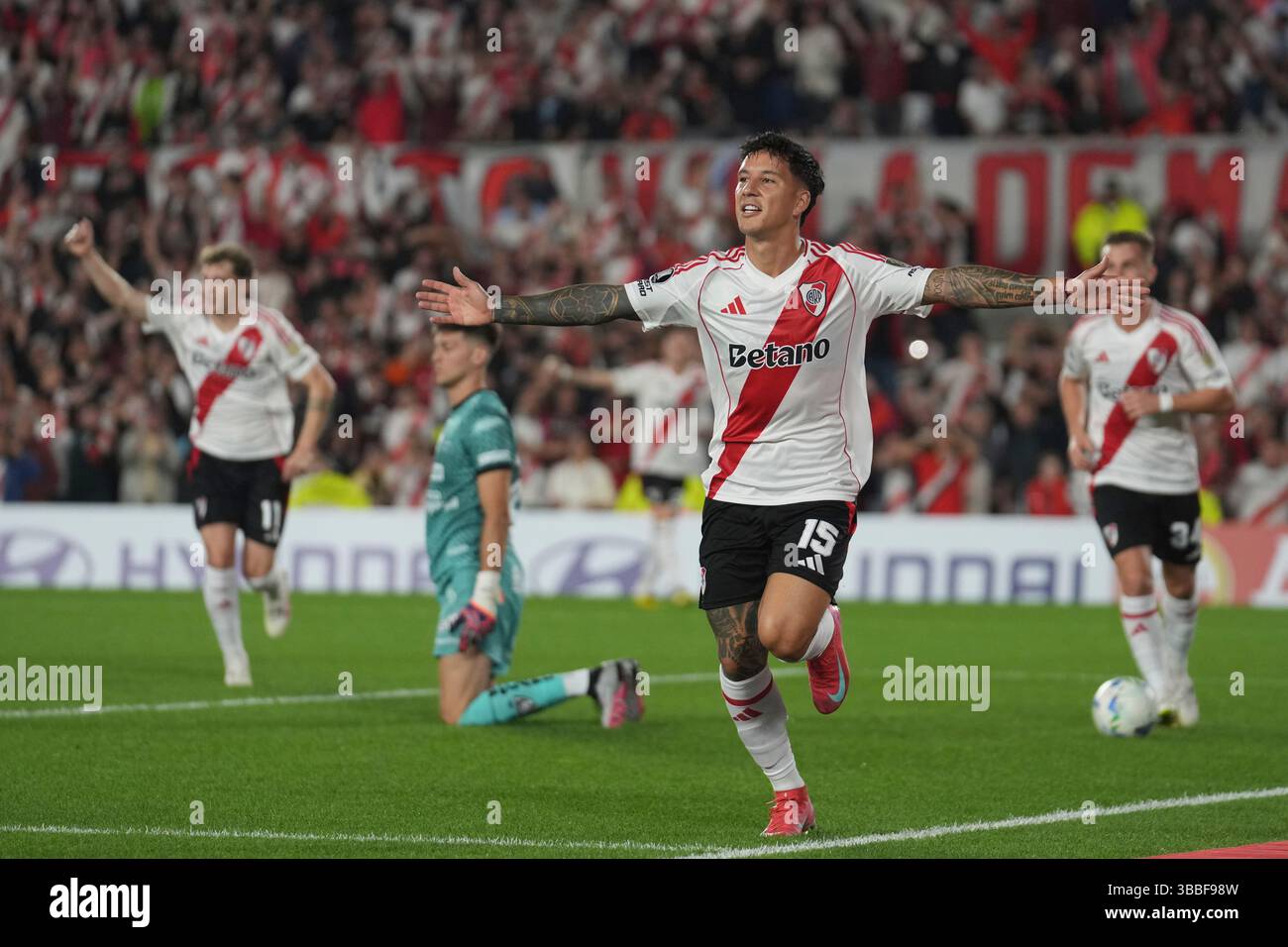 Sebastian Driussi of Argentina's River Plate celebrates scoring his ...