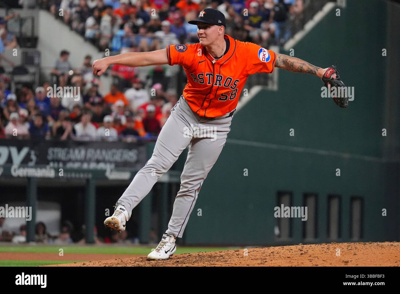 Houston Astros starting pitcher Hunter Brown throws during the fourth ...