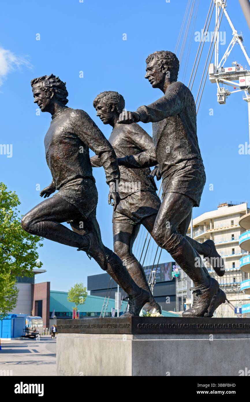 Statue of Manchester City trio Colin Bell, Francis Lee, and Mike ...