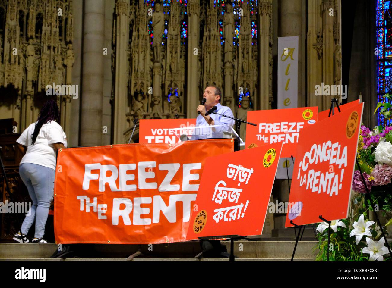 New York NY: May 15th 2025: Brad Lander attends the Freeze The Rent rally at Riverside Church ...