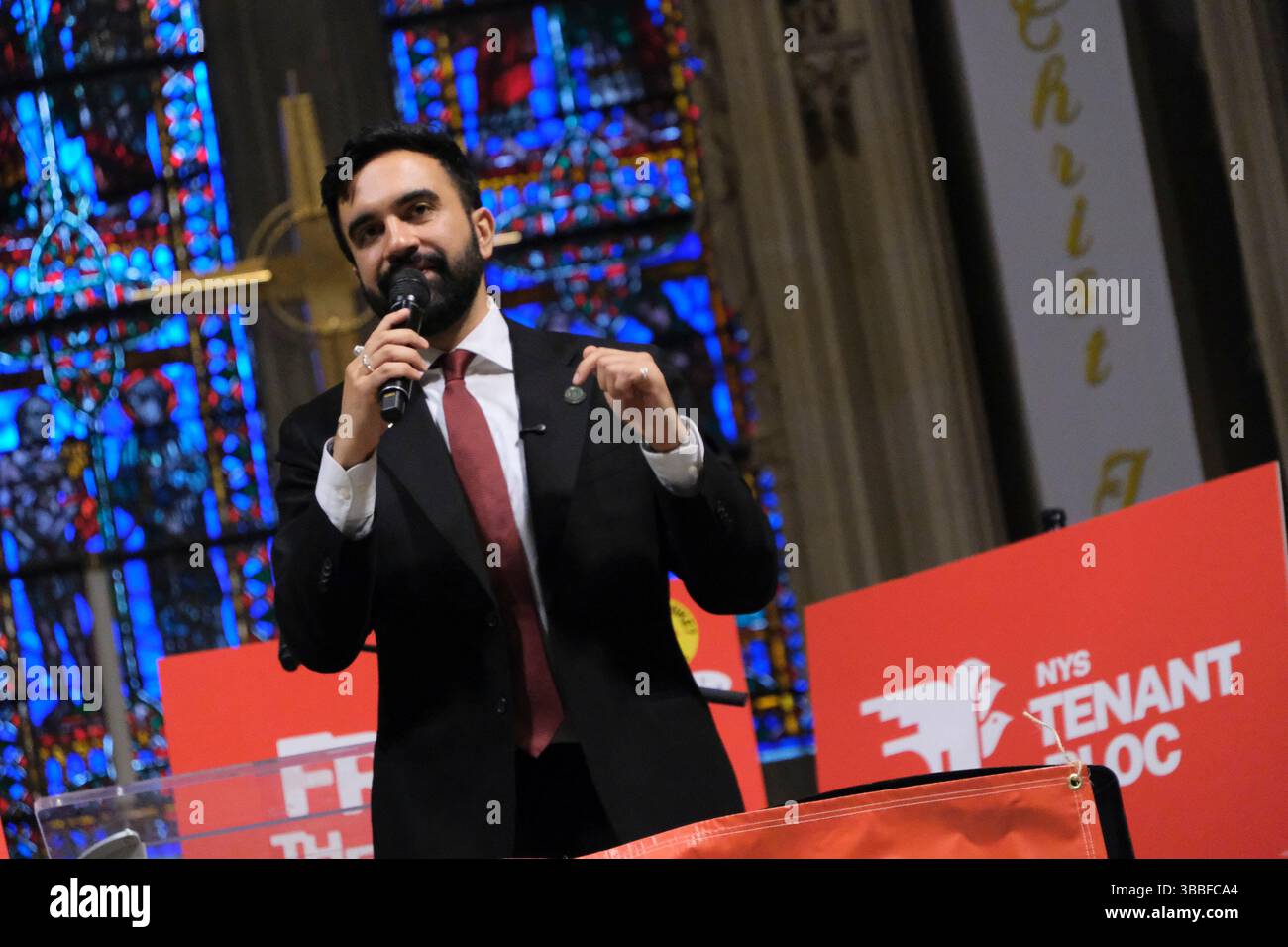 New York NY: May 15th 2025: Zohran Mamdani attends the Freeze The Rent ...