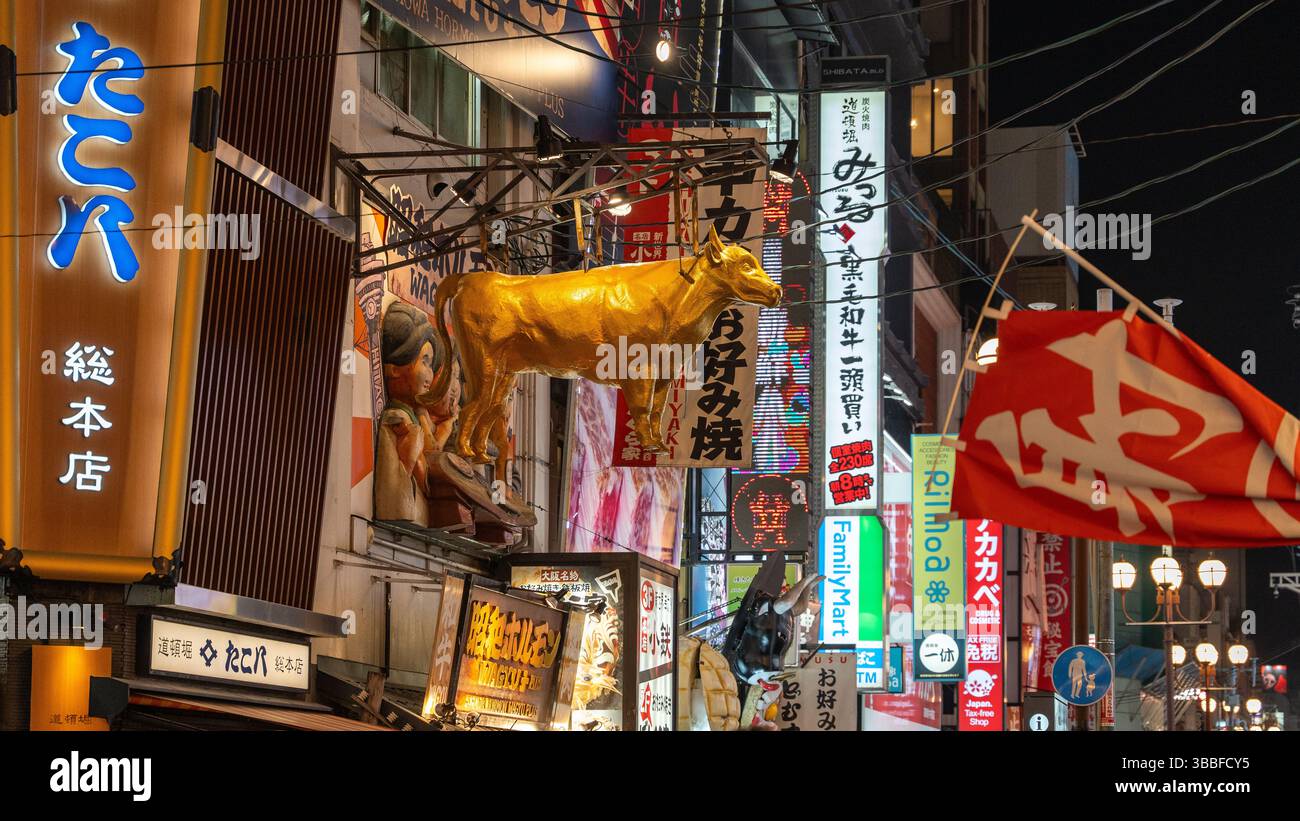 Osaka, Japan, Chuo District, Dotonbori Street, A lively area known for ...