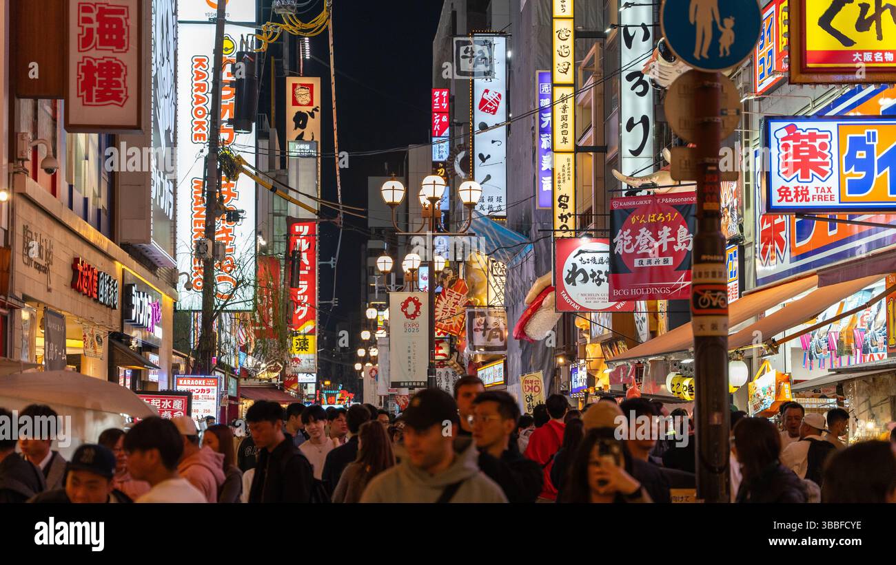 Osaka, Japan, Chuo District, Dotonbori Street, A lively area known for ...