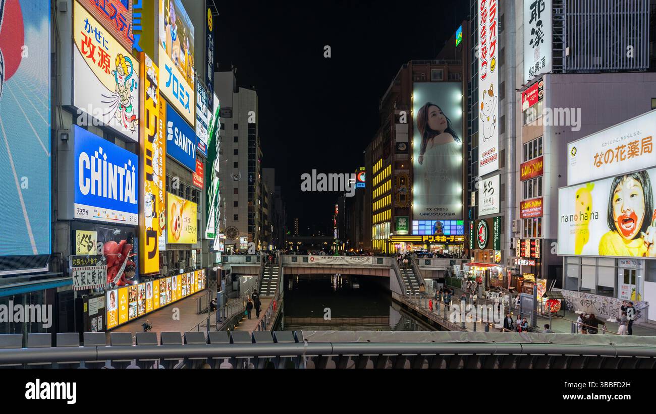 Osaka, Japan, Dotonbori Street, Ebisu Bridge Stock Photo - Alamy