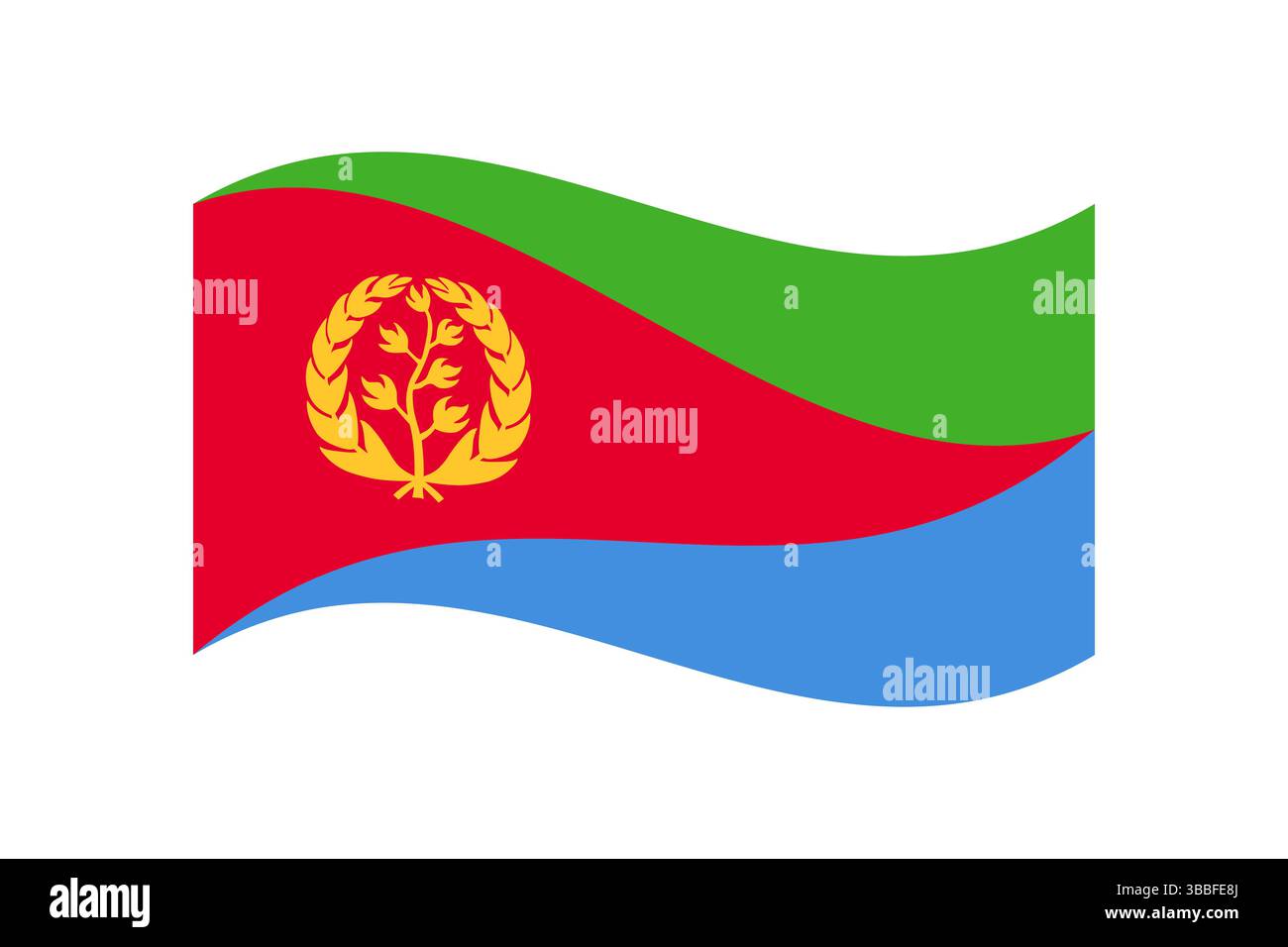 Flag of Eritrea. Eritrea wavy flag digital vector illustration ...