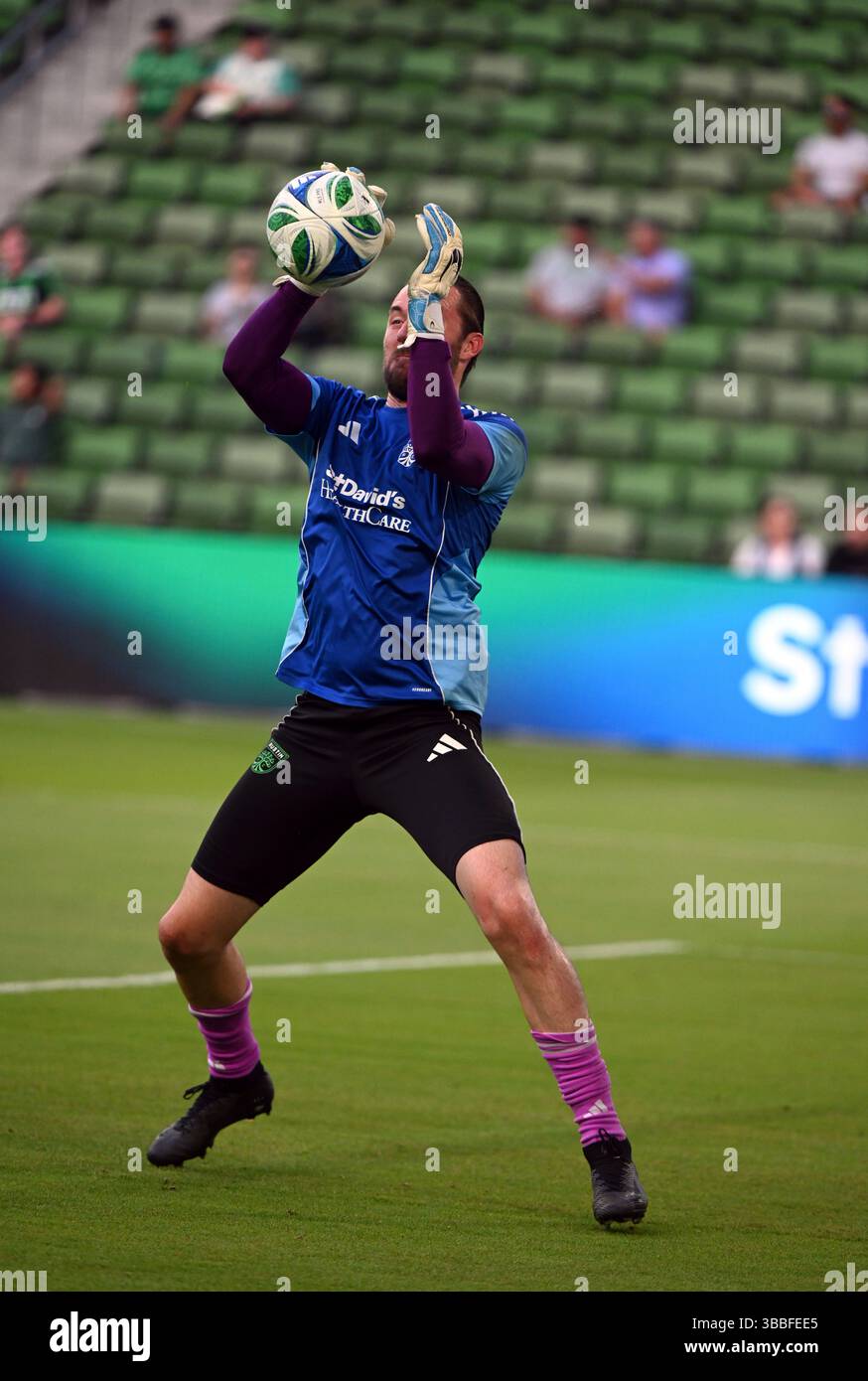 AUSTIN, TX - May 14: Austin FC goalie Brad Stuver warms up prior to MLS ...